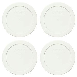 Pyrex 7200-PC White Round Plastic Food Storage Lid - 4 Pack
