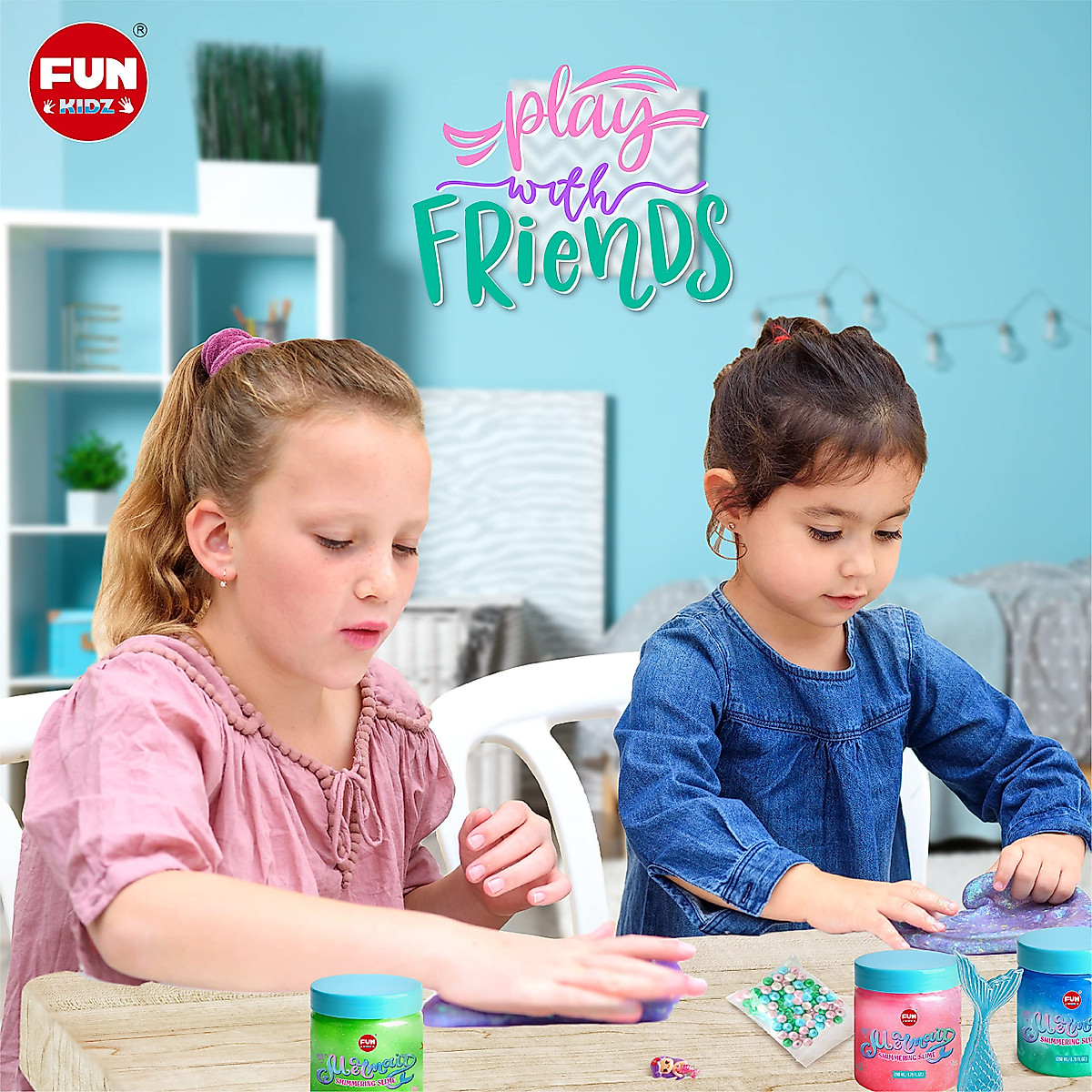 35.16 FL OZ Mermaid Slime Pack for Girls Ages 6-8, FunKidz Big Premade Shimmer Sparkle Glitter Kids Slime Toy Birthday Party Gift