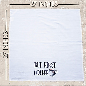 Rise and Grind Premium Tea Towel - Vintage Coffee Grinder, XL Flour Sack Tea Towel, dish towel, Coffee themed gifts for the Coffee Station - Made in the USA