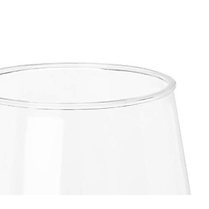 32 count 12 oz Unbreakable Stemless Plastic Wine Champagne Glasses Elegant Durable Reusable Shatterproof Indoor Outdoor Ideal for Home, Office, Bars, Wedding, Bridal Baby Shower