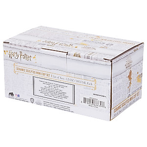 Silver Buffalo Harry Potter Gryffindor Cauldron 2pc Ceramic 3D Sculpted Mini Cup Set, Perfect as a Sugar, Cream, or Milk set, 3.5 Ounces