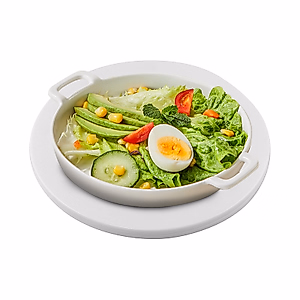 Jersvims 8 Inch Acrylic Turntable Platter, White Turntable Organizer Round Rotating Plate for Kitchen Pantry Cabinet Desk Rack Spice Cake Cookie Decorating