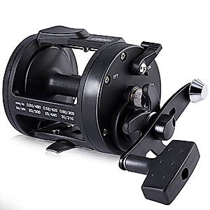 Sougayilang Trolling Reel Graphite Level Wind Fishing Reels, High Speed Gears Smoothest Drag, Popular Method Used Boat Saltwater Surf Casting Fishing,Size 3000L