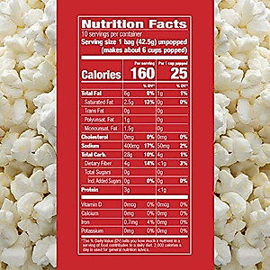 Skinnygirl Butter Flavored & Sea Salt Microwave Popcorn, 10 Count Mini Popcorn Bags (6 Boxes)