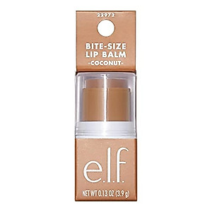 e.l.f. Bite-Size Lip Balm, Moisturizing Formula for Smoother & Softer Lips, Mini Tinted Chapstick, Coconut, 0.13 Oz