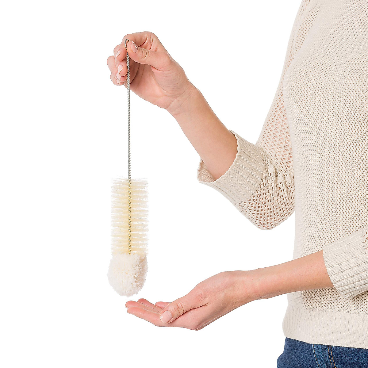 Redecker Natural Pig Bristle and Cotton Cleaning Brush, 12-5/8-Inches