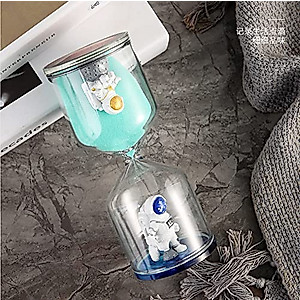 Falytemow 30 Minutes Outer Space Astronauts Hourglass Sand Timer Hourglass Sand Timer (Blue)