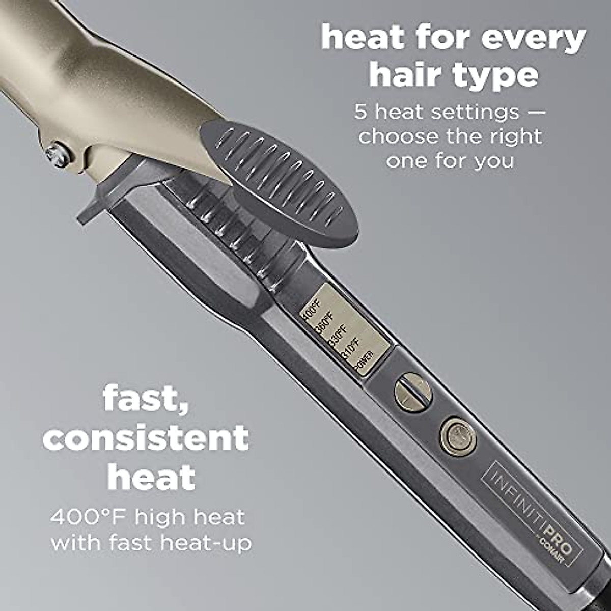 CONAIR INFINITIPRO Tourmaline 1-Inch Ceramic Curling Iron, 1-inch barrel produces classic curls – for use on short, medium, and long hair