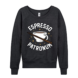 Instant Message - Espresso Patronum Sparkle - Ladies French Terry Pullover - Size Large Heather Charcoal