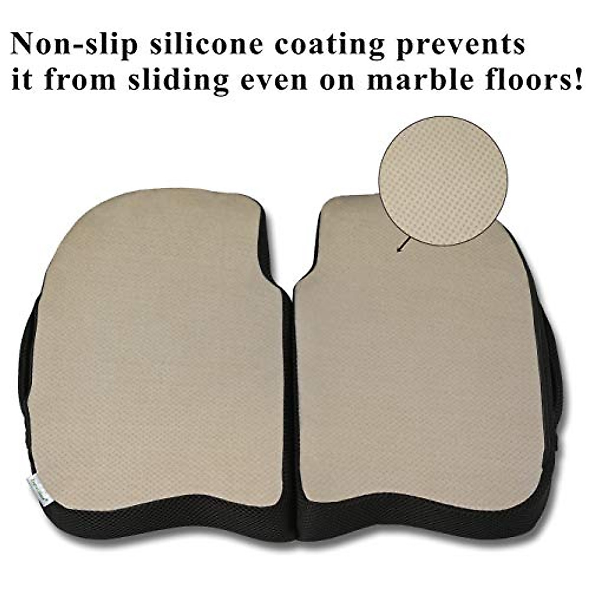 TravelMate Extra-Large Gel-Memory Foam Seat Cushion – Perfect for Office Chair and Wheelchair – Does Not Slip Even on Marble Floors – Washable & Breathable Cover – Relieves Back Pain – 19.5”x17”x2.5”
