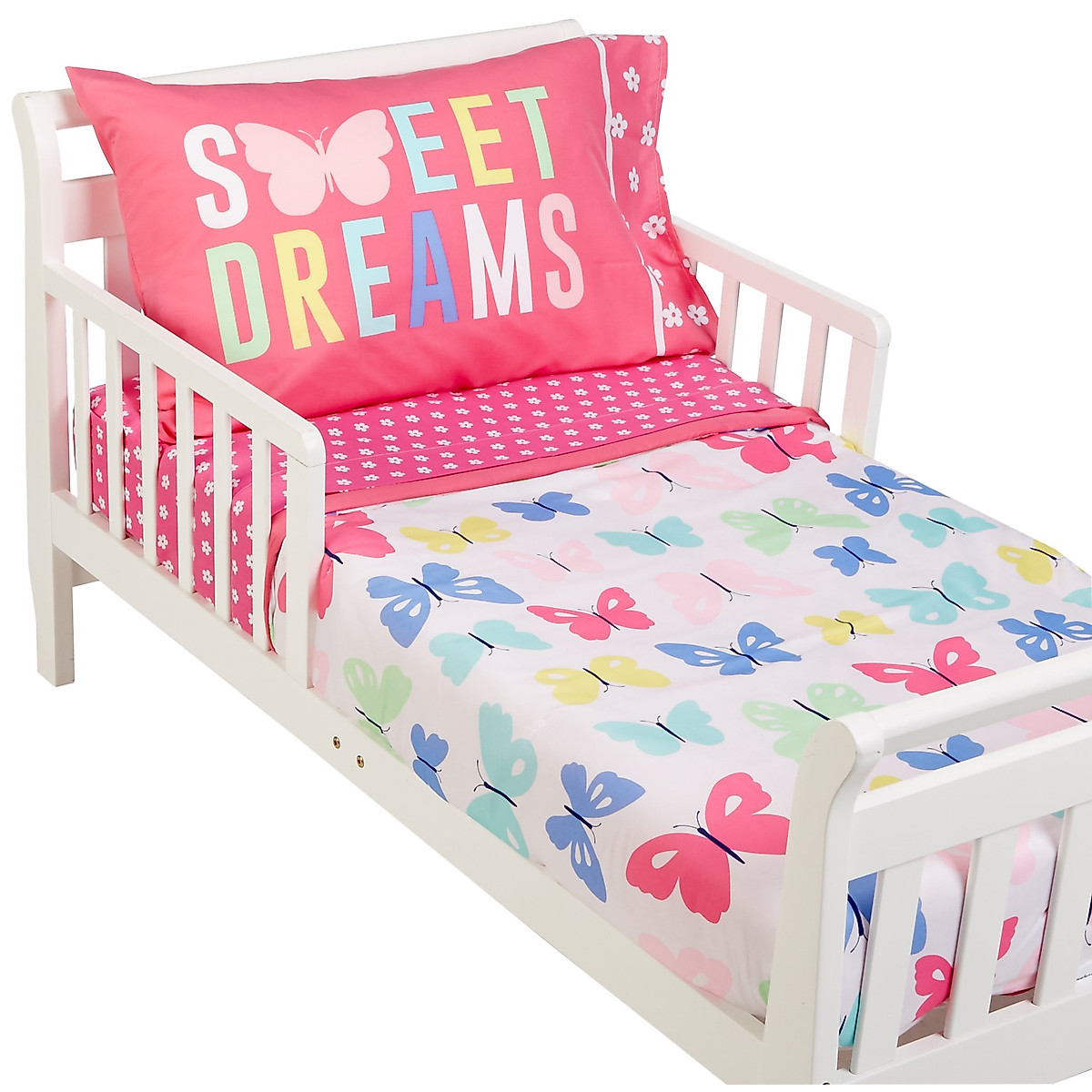 Carter's 4-Piece Toddler Set, Pink/White Butterflies, 52" x 28"