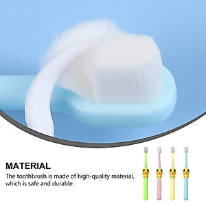 TOYANDONA 4pcs Extra Toothbrush with 10000 Bristles Cartoon Duck Micro Nano Manual Toothbrushes Sensitive Gums Toothbrushes Adult Kid Tooth Brush