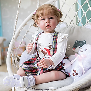 Reborn Baby Dolls 28 Inch Girl Realistic Silicone Vinyl Newborn Baby Dolls Lifelike Baby Dolls with Clothes & Toy Accessories for Age3+