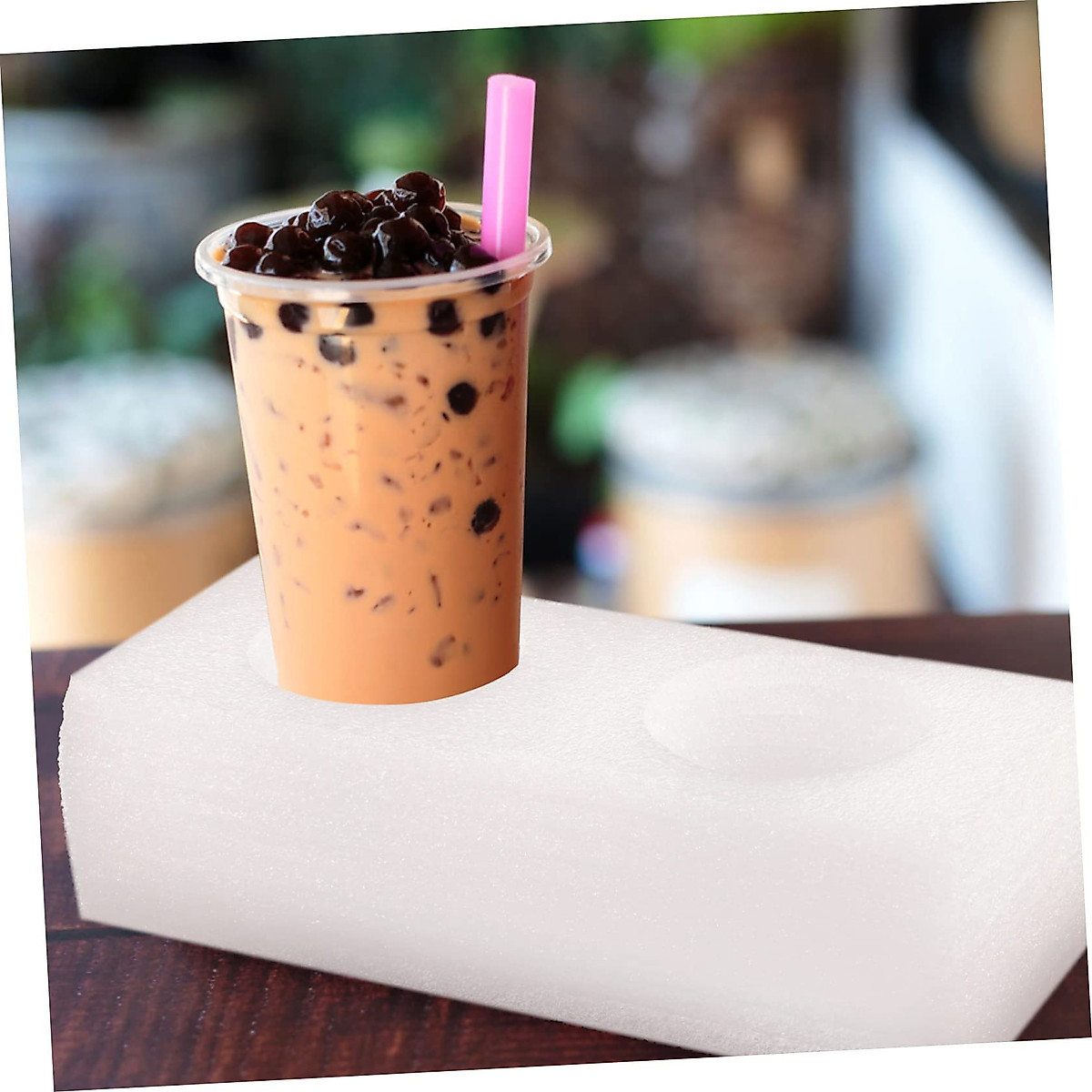 Cabilock 6 pcs Takeaway Cup Holder Dish Carrier Coffee Shop Carrier Disposable Drink Carrier Coffee Cup Holder can Carrier Foam Drink Carrier Holder Drink White Pearl Cotton Milk Tea