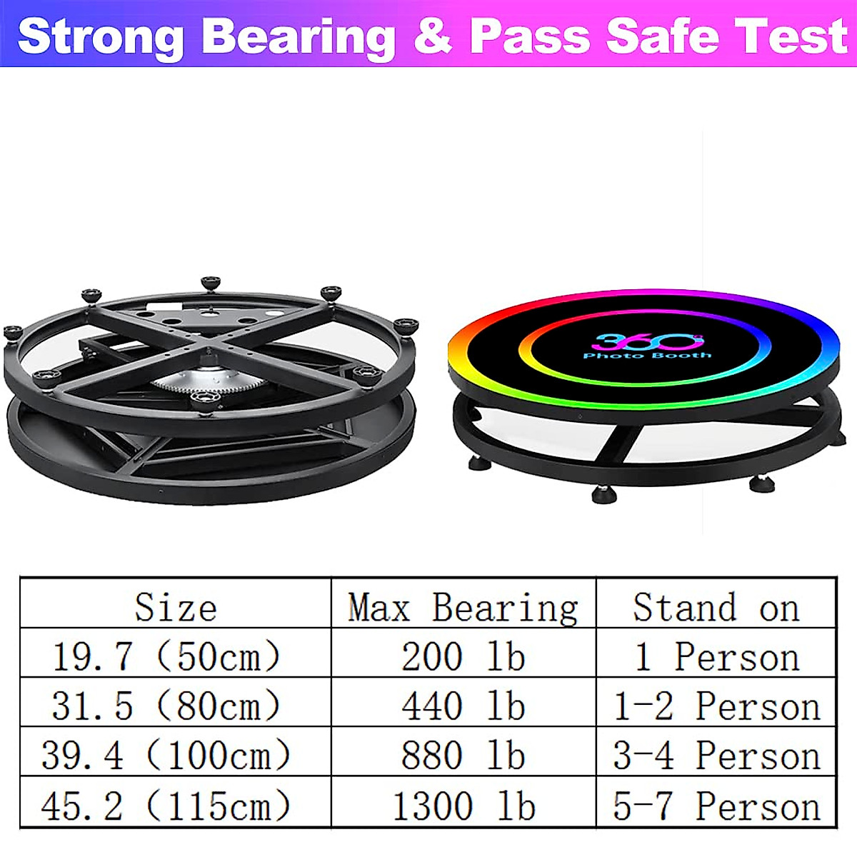 360 Photo Booth Machine for Parties, Weddings, Live Streaming,360 Spin Photo Booth Stand Free Custom Logo.360 Camera Booth Machines with Flight Case 80cm 31.5''