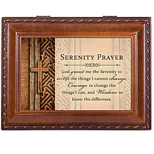 Cottage Garden God Grant Me The Serenity Woodgrain Keepsake Music Box Plays Amazing Grace