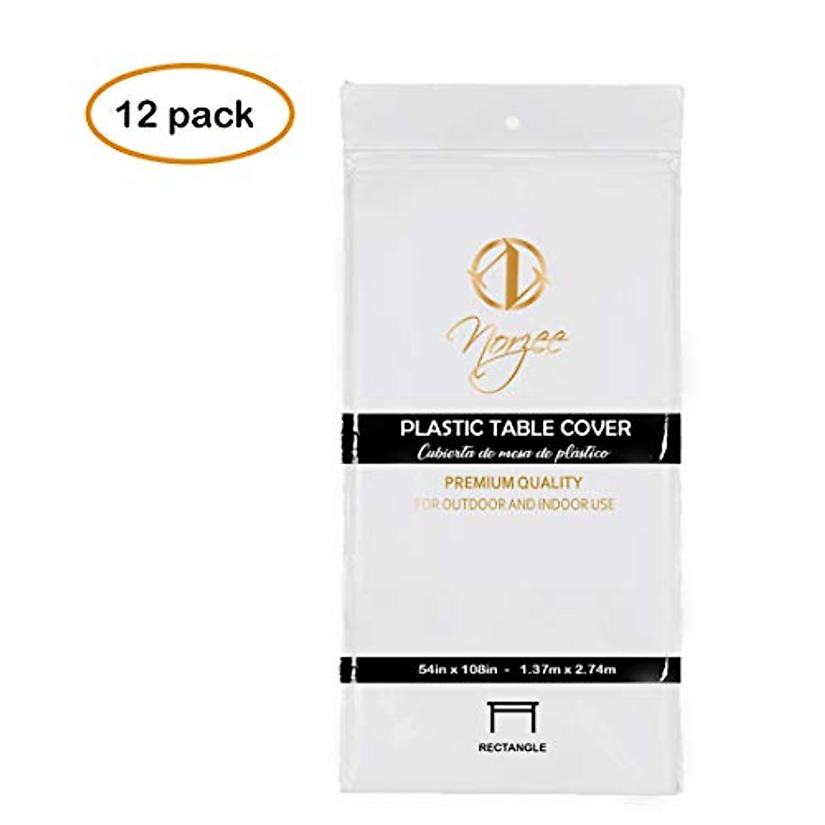 16-Pack White Disposable Plastic Tablecloths, 54" x 108" Plastic Table Cloth, Rectangle Table Cover (White , 16 Pack Rectangle 54" X 108")