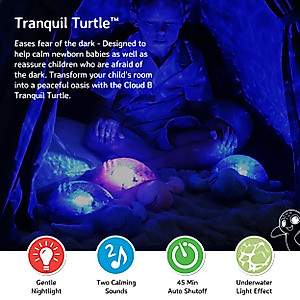 Cloud b Ocean Projector Nightlight with White Noise Soothing Sounds | Adjustable Settings and Auto-Shutoff | Tranquil Turtle™ - Aqua