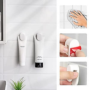 BEZOX Toothpaste Tube Holder Wall Mount Utility Hook – Face Cream Tubes Hanger Wall Mounted Tooth Paste Organizers Gripper, 3 PCS