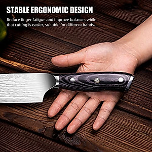 Avarmora Chefs Knife 8 Inch Kitchen Knives Japanese Chef Knife Damascus Chef Knife Forged High Carbon Stainless Steel for Cutting Meat Fruits with Gift Box.