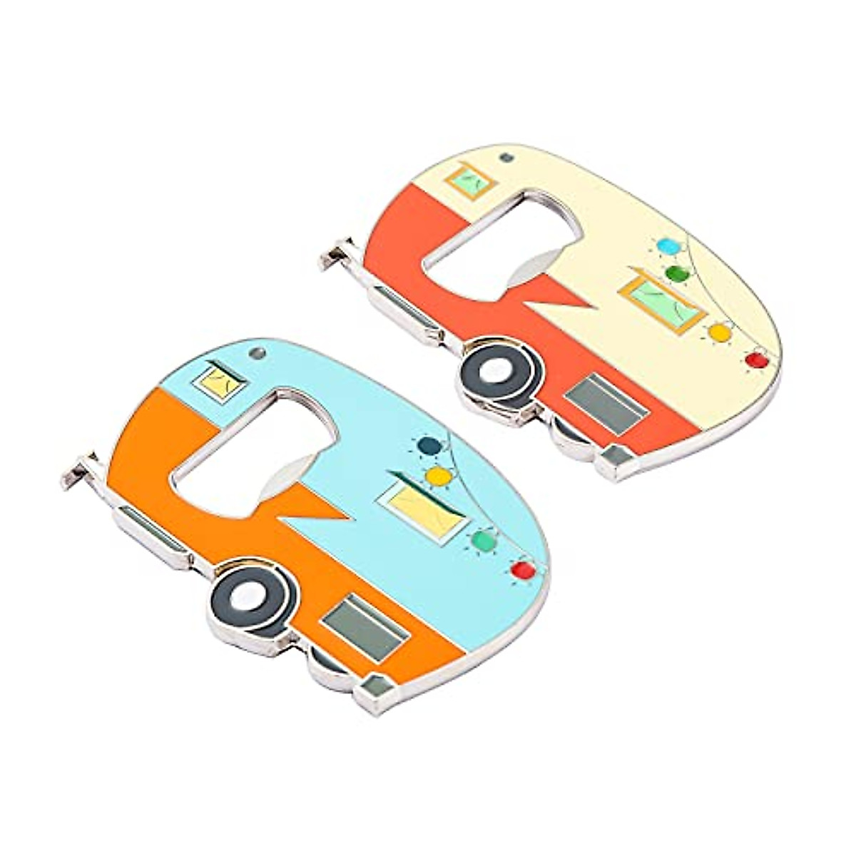 2 Pack Magnetic Bottle Opener,RV Camper Bottles Opener Caravan Bottle Beer Opener with Fridge Magnet,Unique Beer Gift Idea for Camper Lovers Cool Gadgets Outdoor Picnic Home Using