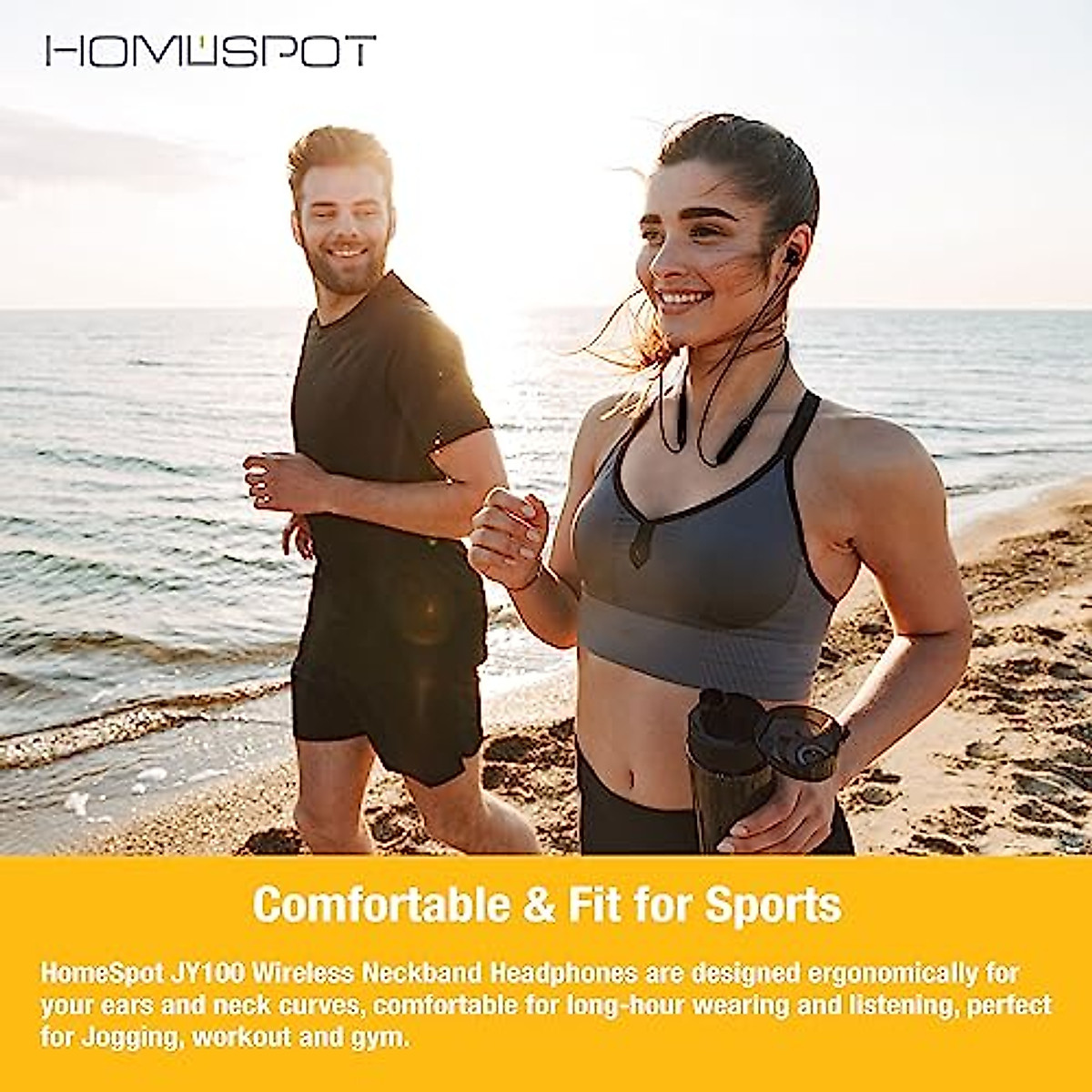 HomeSpot Neckband Wireless Earbuds [2023 Version] aptX Low Latency Bluetooth 5.1 Headphones Qualcomm® CVC™ for Gym, Running, Gaming & Meeting Compatible with iPhone, Samsung Galaxy, Google