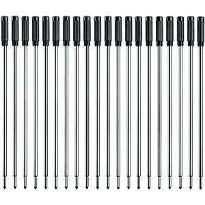 MengRan 4.5'' Cross Compatible Ballpoint Pen Refills, Medium Point Pen Refill -Black Ink Pen Refills.Pack of (20)