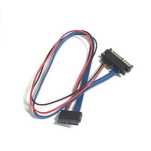 Slimline 13 pin SATA Female to 22 Pin SATA Male Cable Adapter – 20 Inches