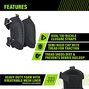 AWP Tactical Hard Cap Knee Pads | High Density Foam Padded Work Knee Pads | One Size