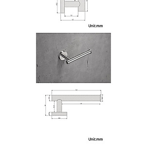 Bathroom Hardware Set Accessories Kit Brushed Stainless Steel Round Wall Rack Hand Bar Toilet Roll Paper Holder Robe Towel Hook,PC,Towel bar,45cm