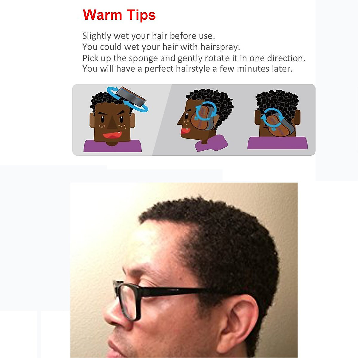 RioRand Hair Sponge Magic Barber Twist Curl Brush Sponge Dreads Locking Afro Coil Comb（Blue 4.5 Inch (Pack of 1)