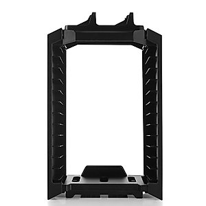 TNP Stand + Controller Charger + Game Storage Organizer - Vertical Dock Charge Charging Station for DualShock Controller, Bluray Game Case Storage Holder Tower 4-in-1 Accessories [Playstation 4]