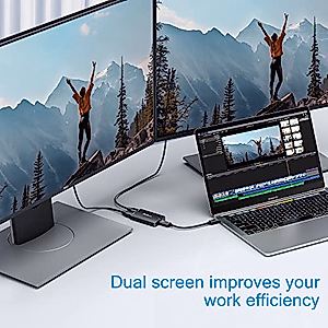 dockteck Thunderbolt 3 to Dual 4K 60Hz HDMI Adapter, Thunderbolt 3 Dock USB Type C to Dual HDMI 2.0 Adapter, Supports Up to Two Monitors on Mac and Some Windows