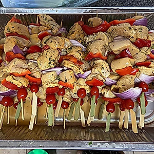 Sihuuu 100 PCS Bamboo Skewers, Party Flat Paddle Picks Toothpicks, Food Appetizer Toothpicks, Square Mini Skewers for Cocktail, Marshmallow, Fruit, Sandwiches, Grilling, Drink, BBQ, Barbecue, Fondue