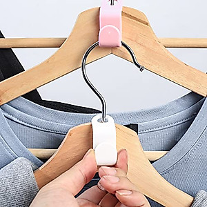 65 Pcs Clothes Hanger Connector Hooks, Cascading Hangers Extender Clips, Space Saving Hanger Closet Organizer Hooks, Cascading Connection Hooks for Shirt Clothes Coat Hangers - White