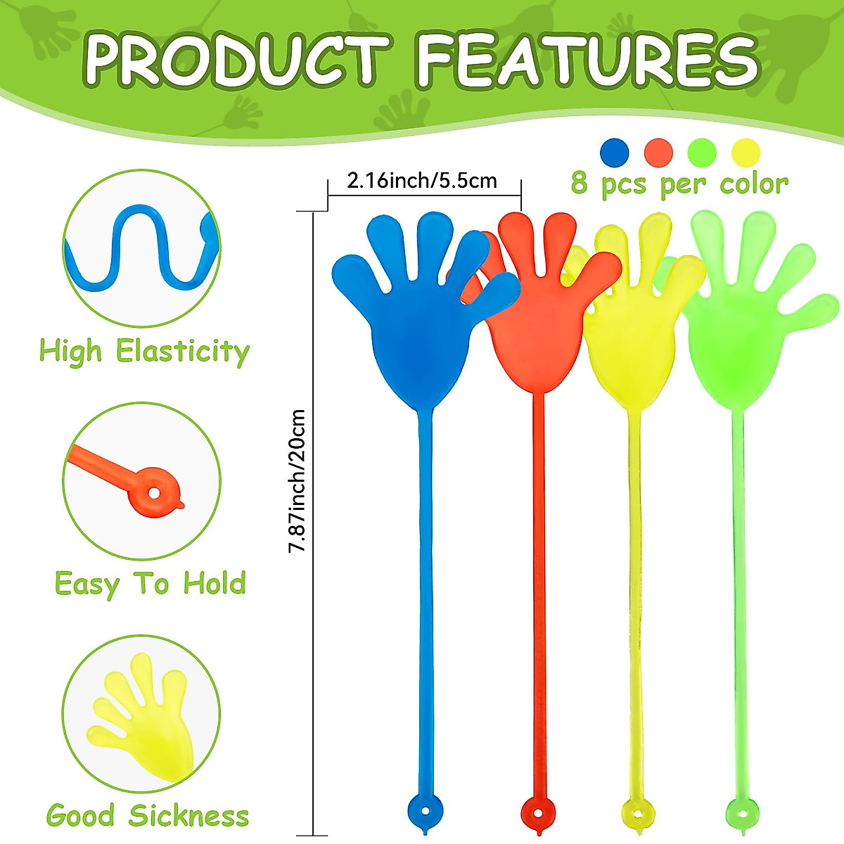 MAQIHAN 32pcs Sticky Hands - Sticky Fingers, Hand Squishy Toy, Halloween Toys, for Birthday Party Favors, Best Birthday Party Favors.