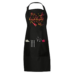 Plum Hill You Are the Highlight of My Life Hair Stylist Apron for Salon or Home Hair Cutting (Sunset)