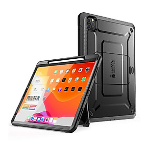 SUPCASE UB Pro Series Case for iPad Pro 12.9 inch for 2020 Release only, Support Apple Pencil Charging with Built-in Screen Protector Full-Body Rugged Kickstand Protective Case (Black)