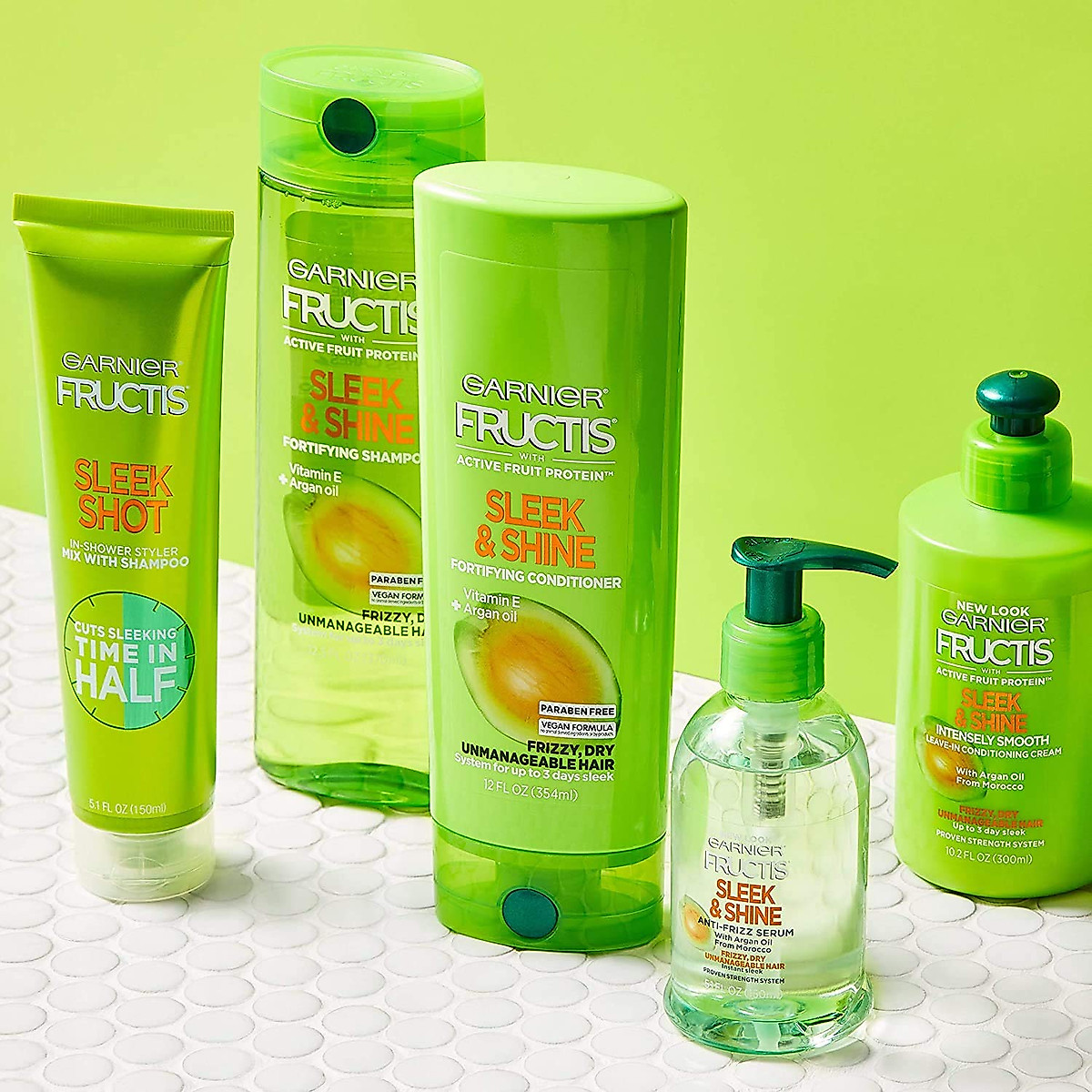 Garnier Fructis Sleek and Shine Conditioner, Frizzy, Dry, Unmanageable Hair, 12 fl; oz.