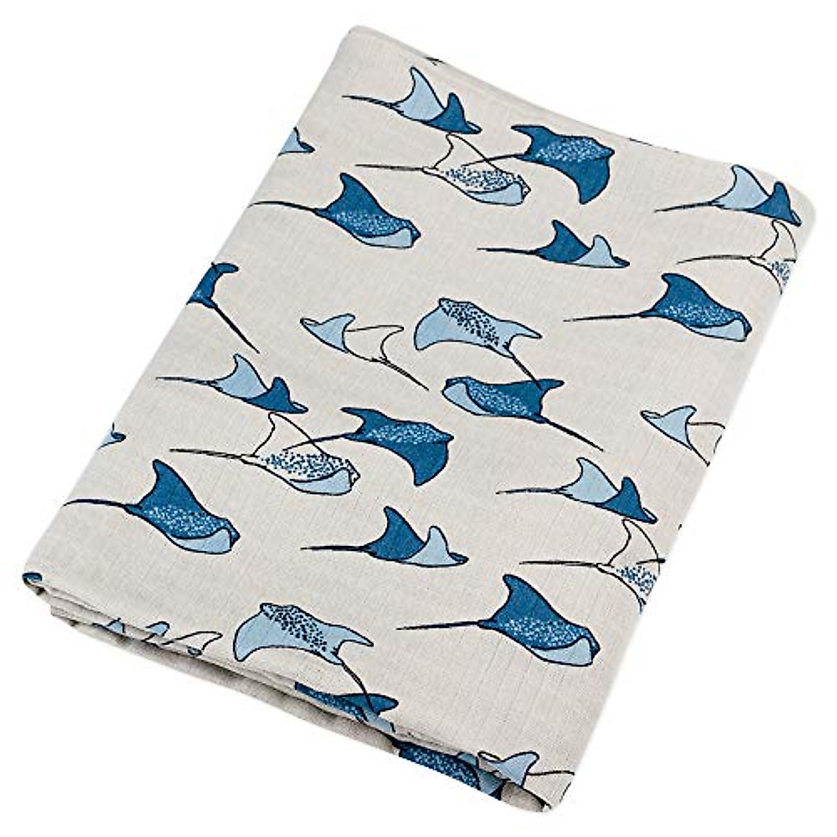 Oliver & Rain Organic Muslin Baby Boy Swaddle Blankets 4 Pack Receiving Blanket Whaleshark and Stingray Print, Dark Blue Dash Stripe and Solid White