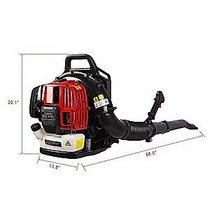 HomVent Gas Leaf Blower, 52CC 2-Cycle Engine Backpack Blower Powerful 530 CFM Commercial Blower for Lawn Garden Blowing Leaves Snow Debris and Dust