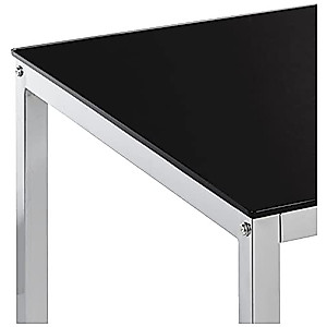 InRoom Designs Kings Brand Furniture - Rectangle Modern Dining Table with Glass top, Chrome Base,