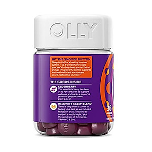 OLLY Sleep Immunity Melatonin Gummy, Vitamin C, Zinc, Echinacea, 3mg Melatonin, Immune and Sleep Support, Berry - 36