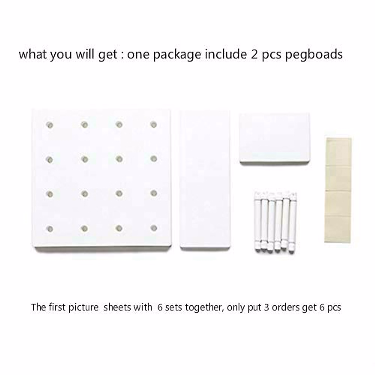 Wall Plastic Decorative DIY Convenient Pegboard Wall Mount Display Wall Organization Storage Wall Shelf for Living Room Kitchen Bathroom Office ，Set of 2