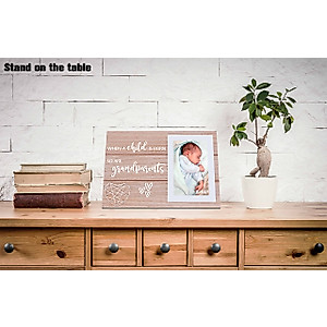New Grandparents Gift-New Grandma Grandpa Gift-Pregnancy Announcement Gift-When A Child Is Born,So Are Grandparents-Get Promoted to Grandparents-Wood Picture Frame Photo Frame for 6''×4'' Photo