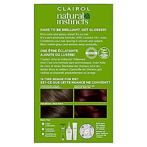 Clairol Natural Instincts Demi-Permanent Hair Dye, 4RV Dark Burgundy Hair Color, Pack of 1