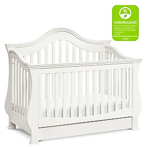 Davinci Ashbury 4-in-1 Convertible Crib with Toddler Bed Conversion Kit in Warm White, Greenguard Gold Certified
