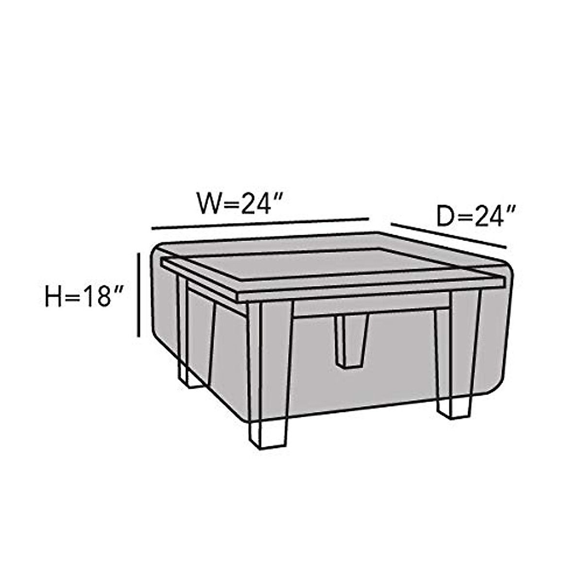 Covermates Square Patio Accent Table Cover - Water-Resistant Polyester, Mesh Ventilation, Patio Table Covers-Charcoal