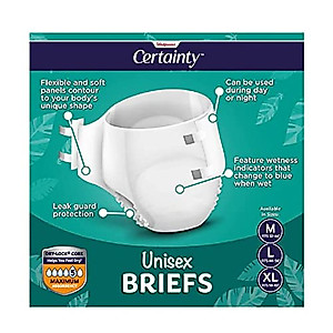 Walgreens Certainty Unisex Briefs Maximum Absorbency Medium 40.0ea, Blue