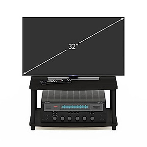Furinno Turn-N-Tube Multipurpose 2-Tier Printer Stand Display/Elevated TV Stand, Espresso/Black
